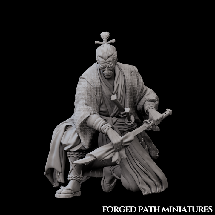 3D Printable Japanese Samurai Ronin Katana Master by Forged Path Miniatures